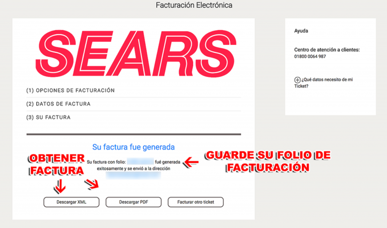 SEARS facturación: Como reimprimir tickets o facturas de sears
